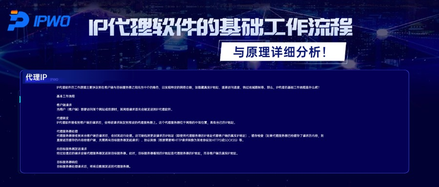 IP代理软件的基础工作流程，与原理详细分析！-IPWO