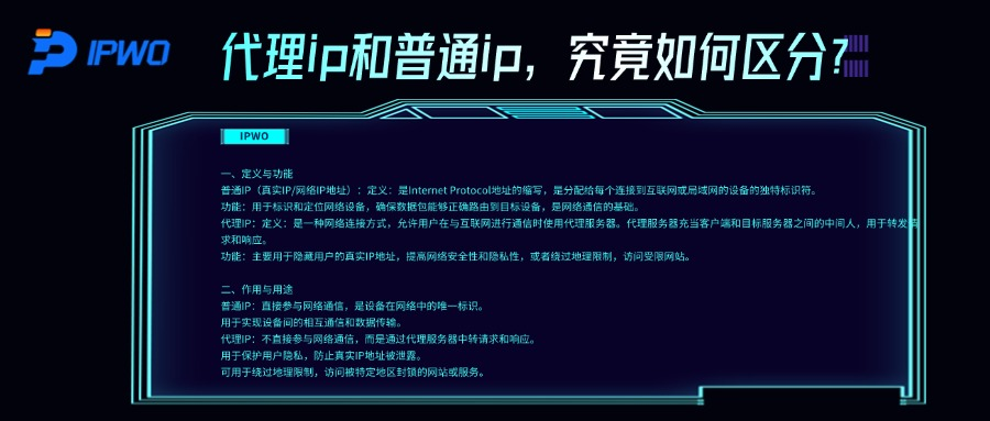 代理ip和普通ip，究竟如何区分？-IPWO